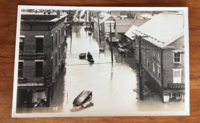 FLOOD OF 1927 MONTPELLIER VT VERMONT RPPC POSTCARD LOOKING EAST ON ...
