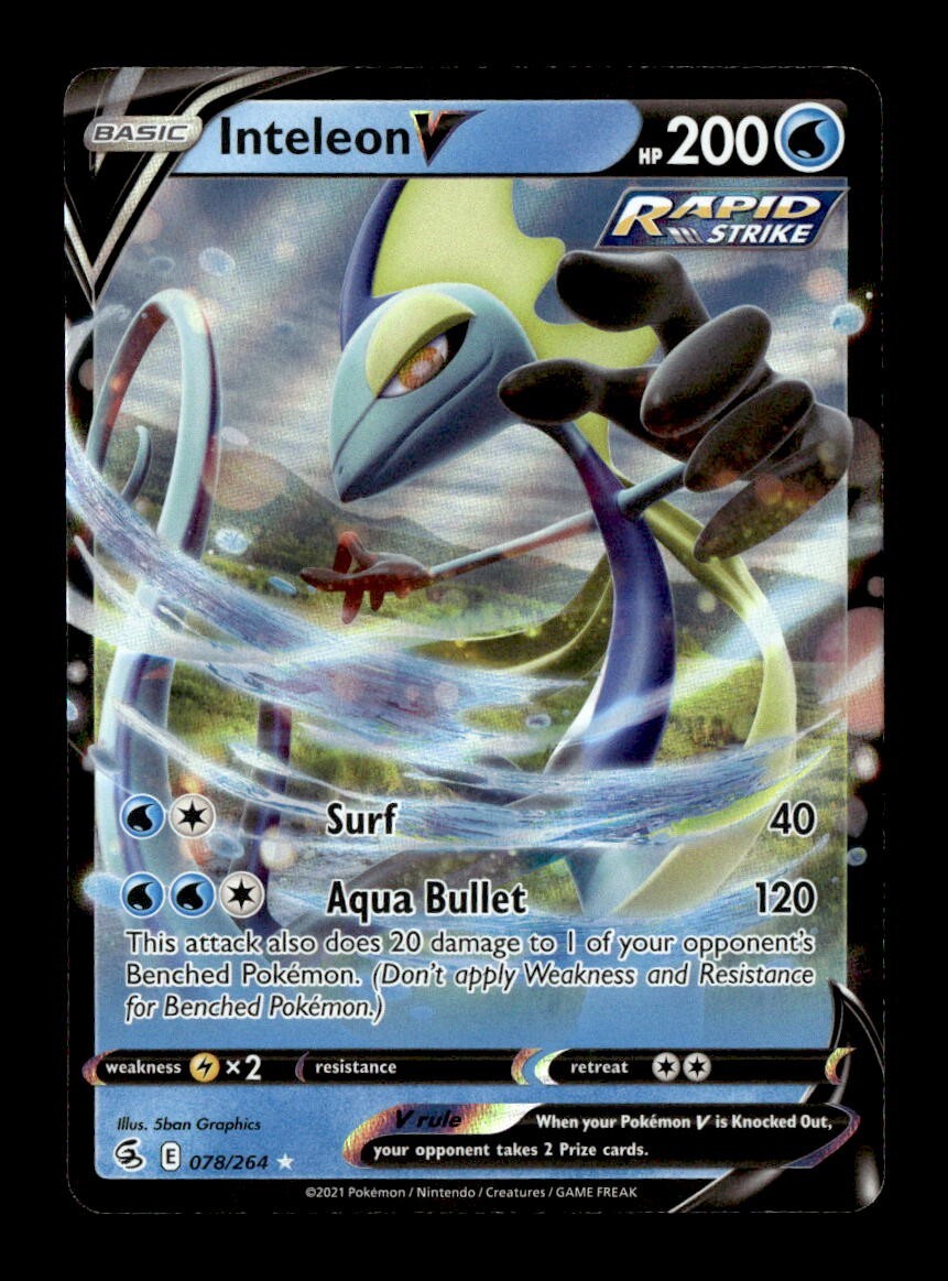 Pokémon TCG - Inteleon V - SWSH08: Fusion Strike - 78/264 - NM | eBay