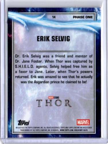 2025 TOPPS CHROME MARVEL STUDIOS DR. ERIK SELVIG LOKI REFRACTOR # 51/75 ...