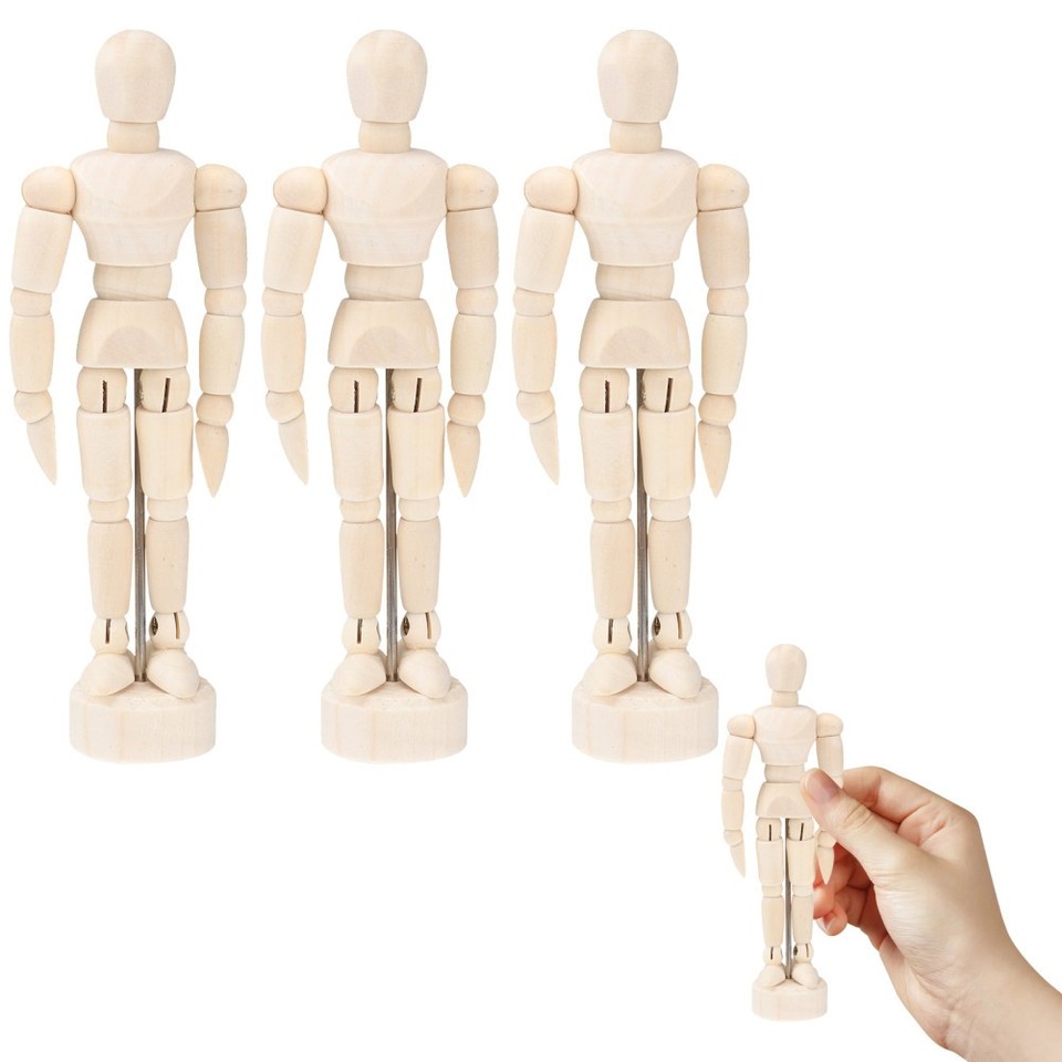 3 Pcs Mannequins for Drawing Wood Manikin Figures Artists Wooden | eBay ...