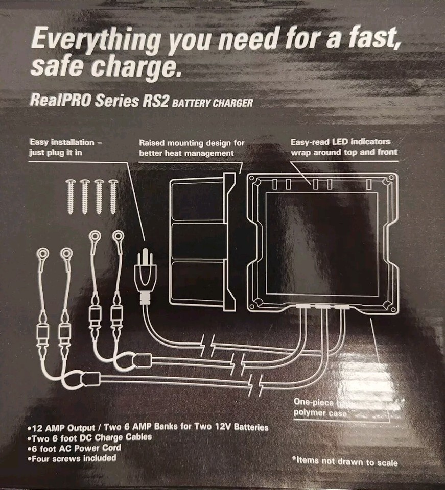 Dual Pro RealPRO Battery Charger RS2 12Amp 12A 2-Bank 12V/24V Marine ...