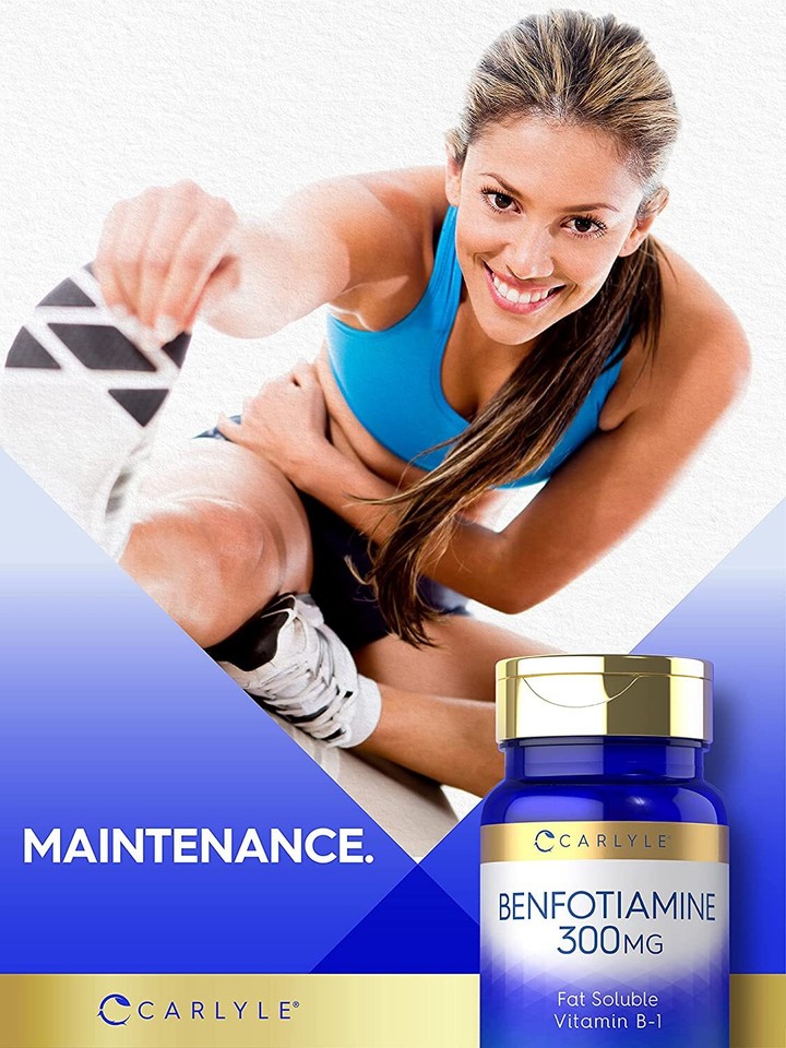Benfotiamine 300 mg | 90 Capsules | Vitamin B1 | Non-GMO | by Carlyle ...
