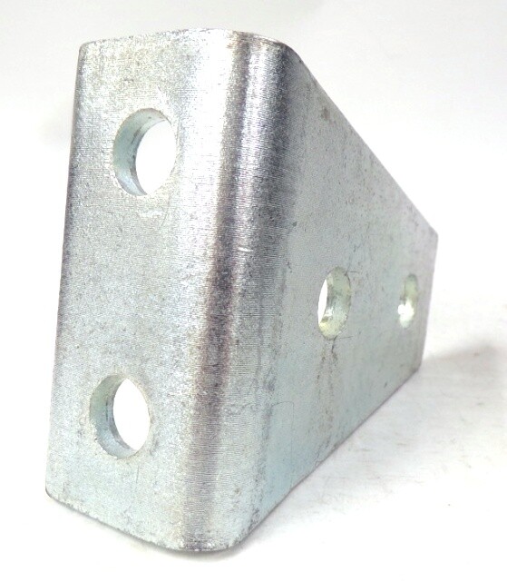 GUSSETED STRUT SHELF BRACKET, 4 HOLE, ZINC PLATED STEEL, 4-1/4" OAL, 1/ ...