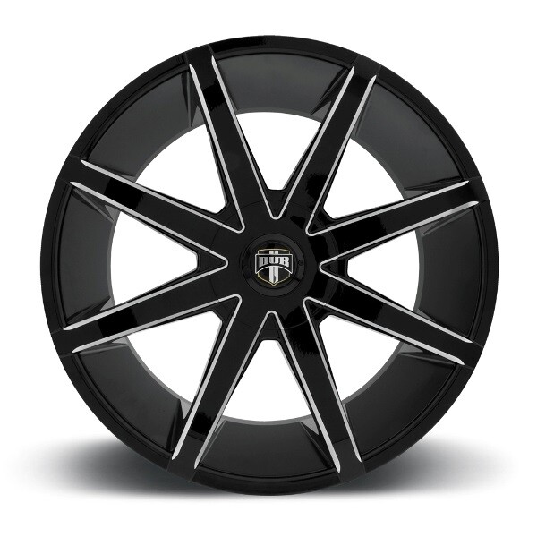 22x9.5 Dub S109 Push 6x135/6x139.7 ET25 Black & Milled Wheels (Set of 4 ...