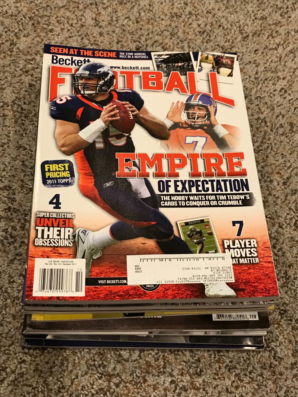 Beckett Football Magazine Oct 2011 Tim Tebow John Elway Broncos | eBay