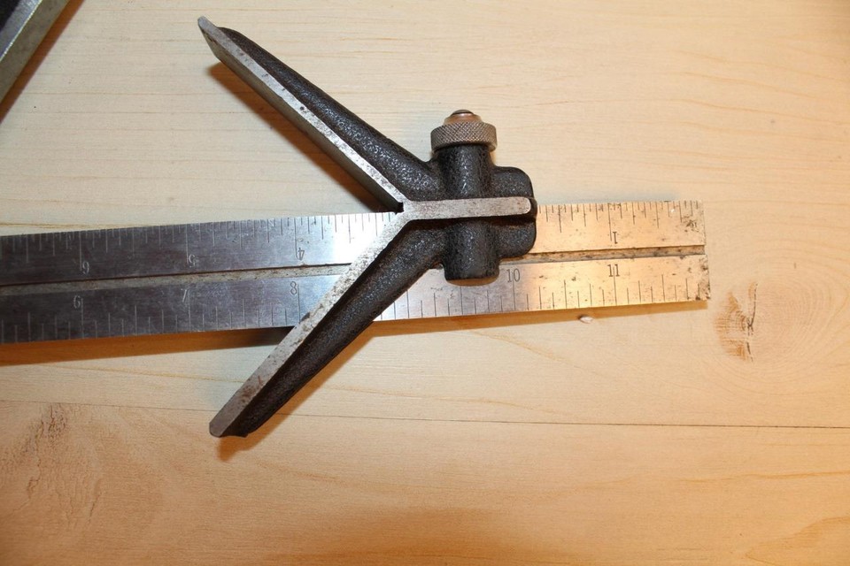 Vintage Craftsman Machinist Combination Square Set Cast Iron Protractor ...