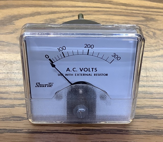 Shurite 0-300ac Volts Panel Meter Tested NOS 8407Z Clear Plastic Model ...