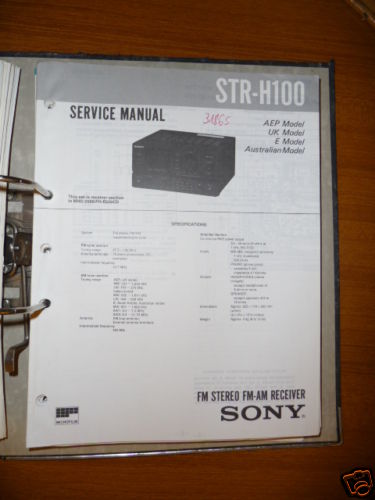 Service Manual Sony STR-H100 Receiver, Original | eBay