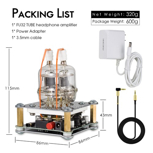 Mini FU32(832A) Vacuum Tube Amplifier HiFi Headphone Stereo Home Audio ...