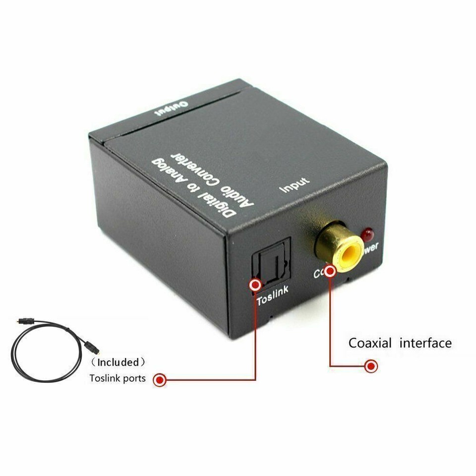 Digital Optical Coaxial to Analog RCA L/R Audio Converter Adapter w ...
