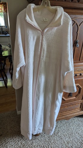 Excellent STAN HERMAN Pink Poly/Cotton Chenille Zip Robe 2X | eBay