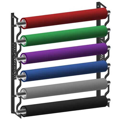 6 Rolls Media Storage Vinyl Wrap Fabric Decal Wall Rack Mount Bracket ...