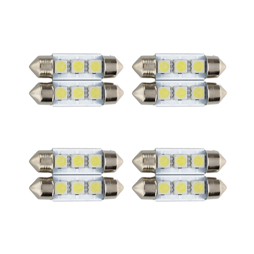 8X C5W 3 LED SMD 5050 36mm Plaque Blanc Ampoule Navette Festons Dome ...