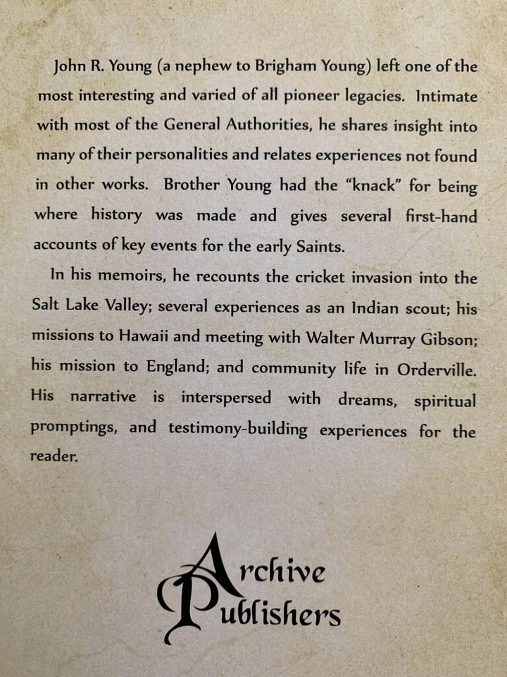 Memoirs of John R. Young by John R. Young (Reprint 1920, New ...