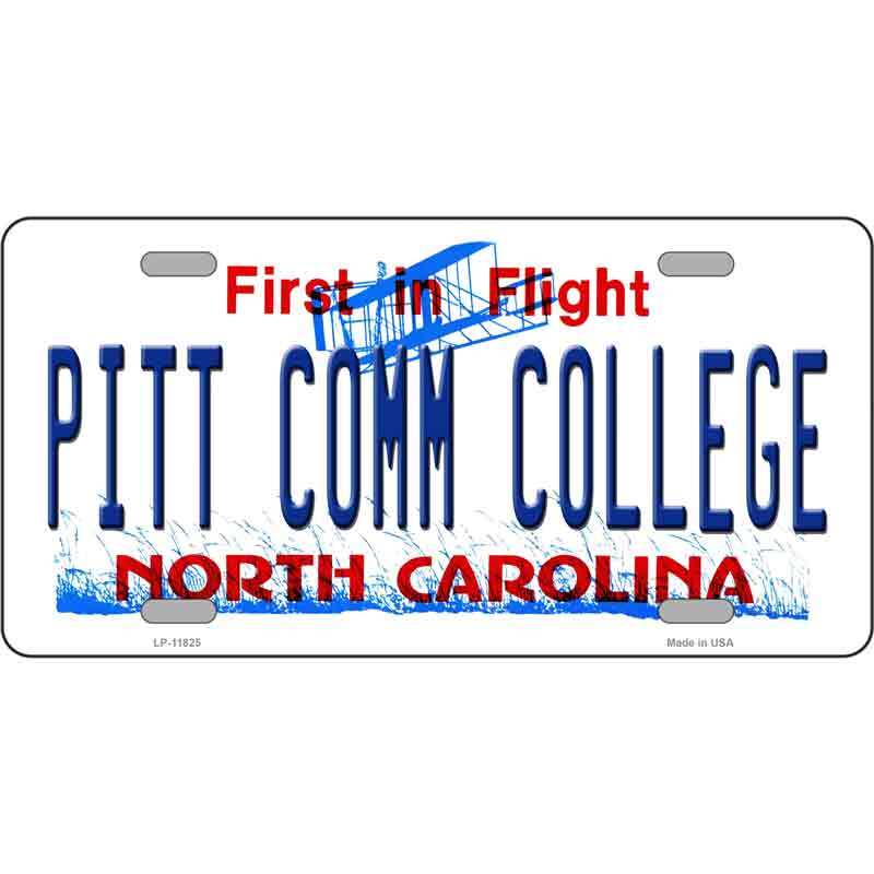 Pitt Comm College North Carolina Novelty License Plate Tag LP-11825 | eBay