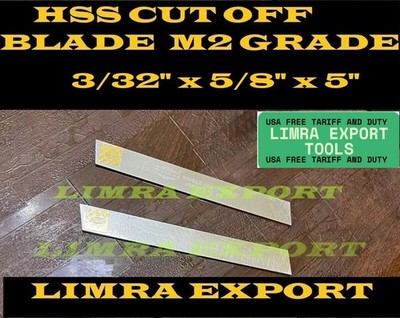 2x HSS Cut Off Blade 3/32" x 5/8" x 5" Parting Tool M2 Grade Hardened ...