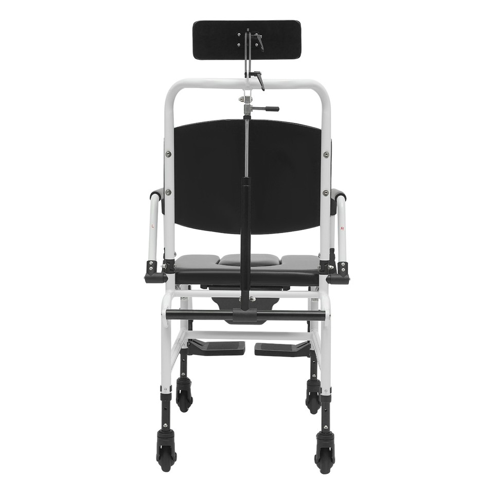 Shower Chair with 4 Wheels, Toilet Wheelchair, Commode Chair Angle ...