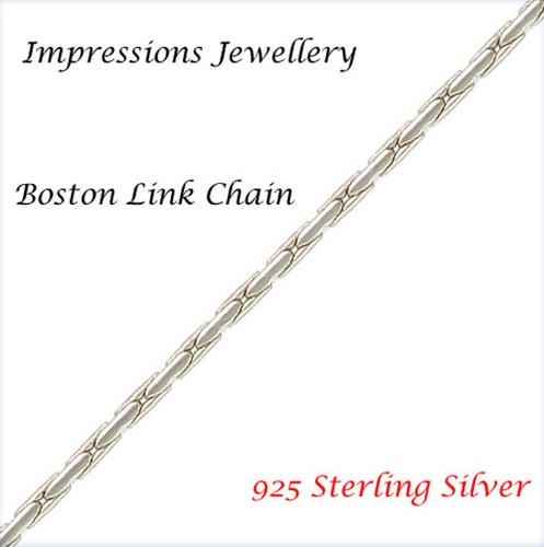925 Sterling Silver 0.85mm Boston Link Chain | eBay