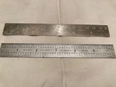 VINTAGE Starrett 6” Ruler #C604R Chrome Tempered & OMEGA STAINLESS ...