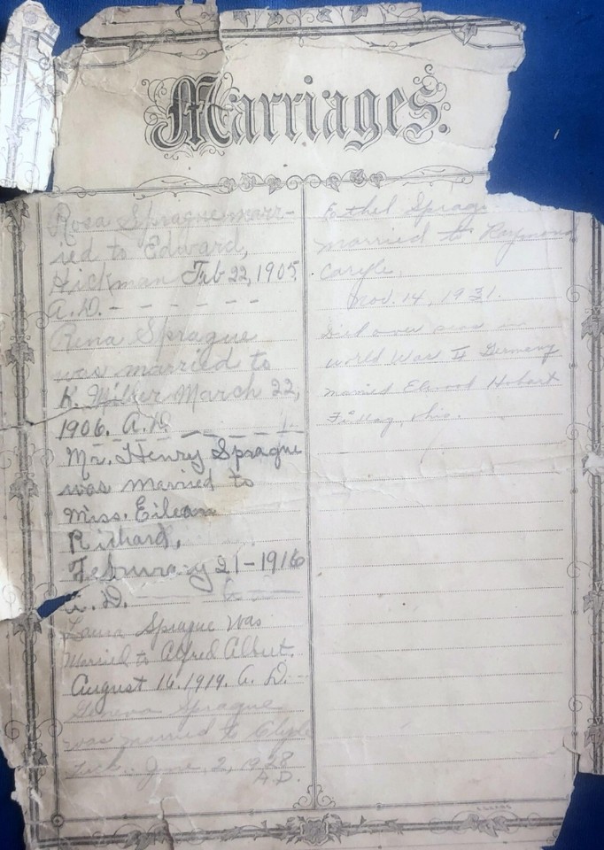 Sprague Family Bible With Family History And Geneology | eBay