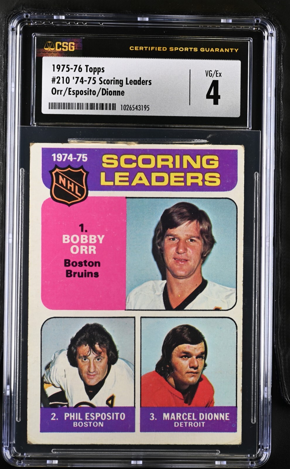 1975-76 Topps - League Leaders Phil Esposito, Bobby Orr, Marcel Dionne ...