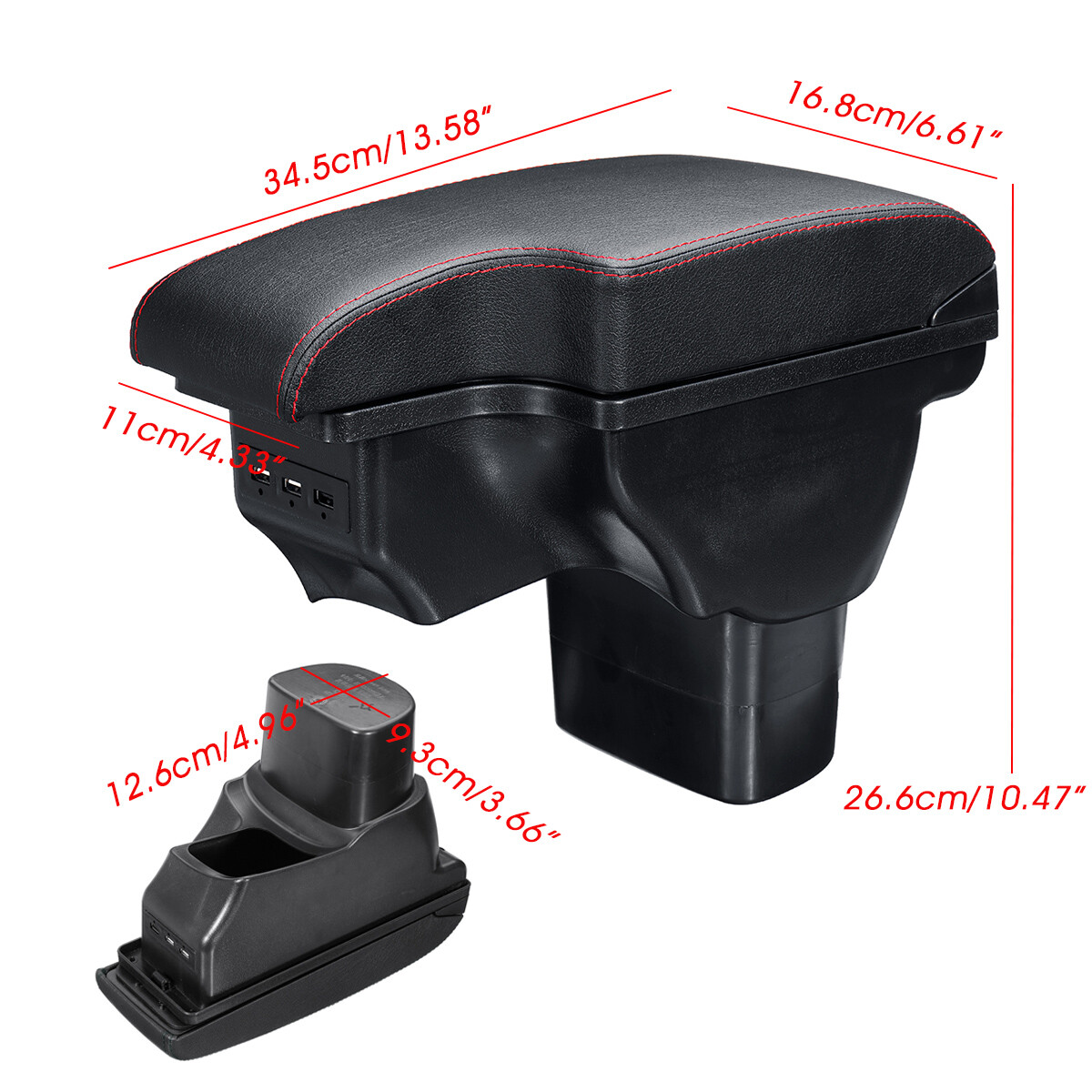 For Nissan Juke 10-19 Center Console USB Armrest Storage Compartment ...