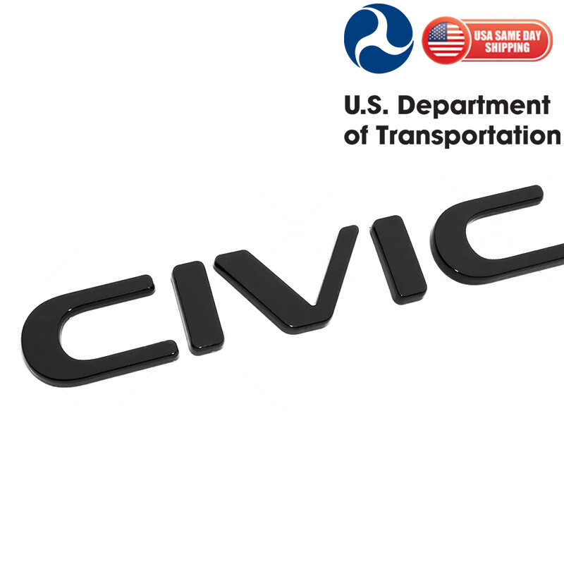 1Pcs Honda Civic G11 2021-2025 Black Glossy CIVIC Letter Trunk Hatch ...