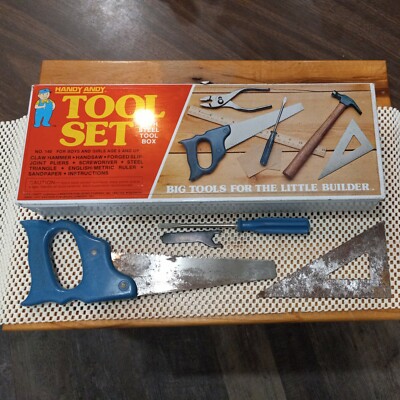 Handy Andy Tool Set (1977)with Steel Tool Box and Partial Tools Skil ...