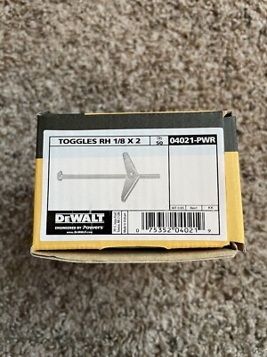 DeWalt Toggles RH 1/8 X 2. Qty 20 Boxes Of 50 | eBay