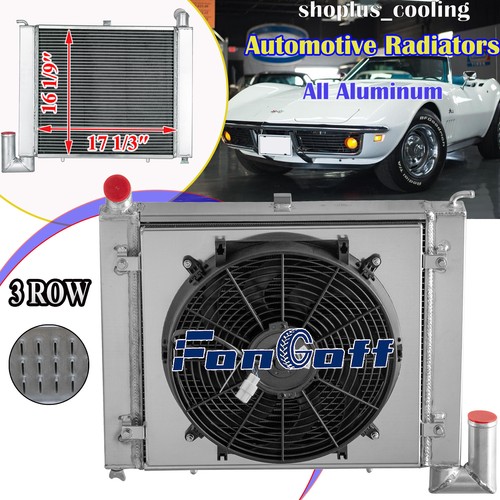 3 Row Radiator+Shroud Fan For 1962-1972 Chevy Corvette C2 C3 stingray 5 ...