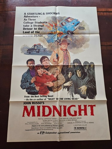 1982 MIDNIGHT Original One Sheet Poster 27x41 Lawrence Tierney HORROR THRILLER A | eBay
