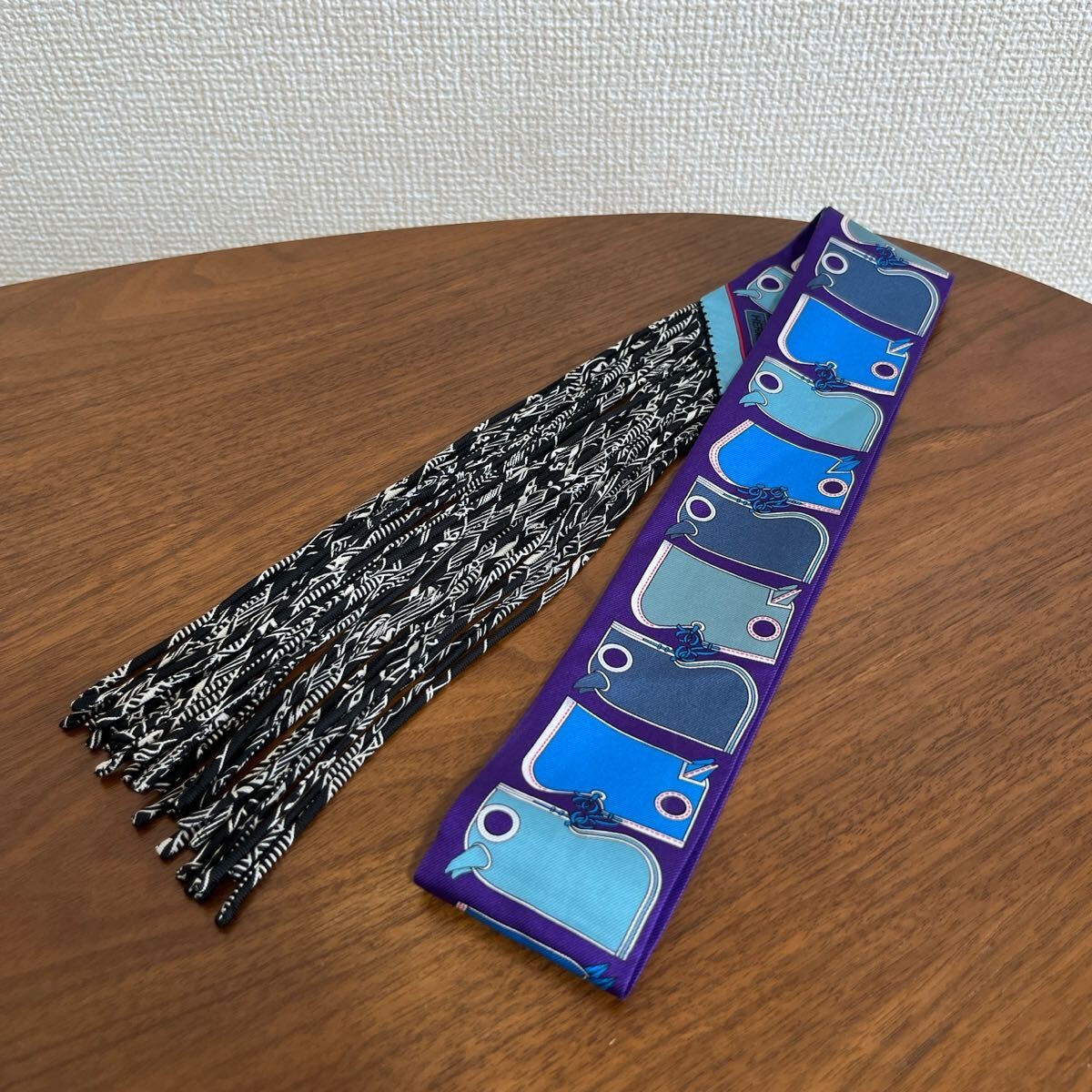 HERMES Extremely Twilly Fringe Scarf Camails - Gem