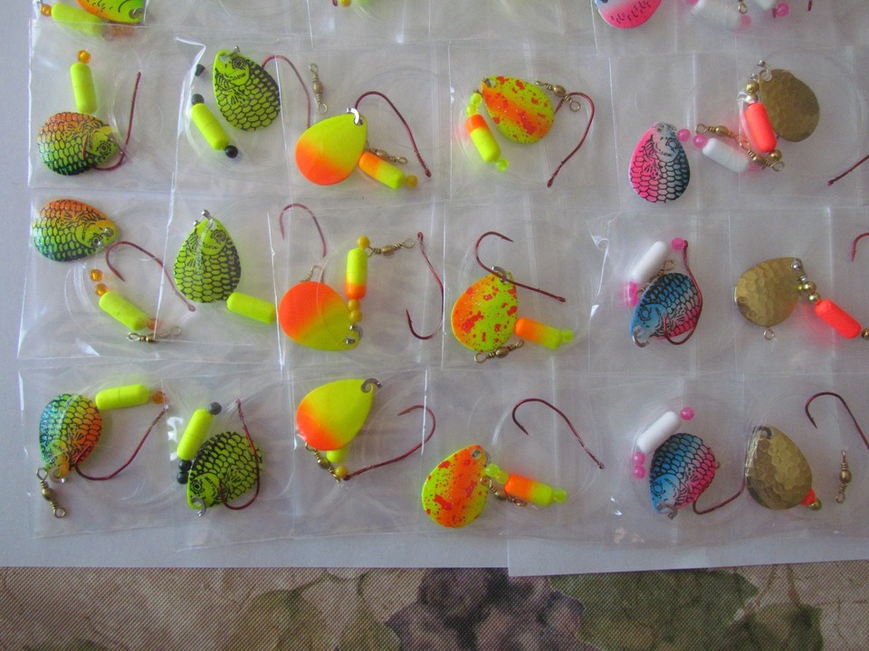 SUZIES SPINNERS 36 Slow Death Floater Crawler Harnesses Colorado Blades ...