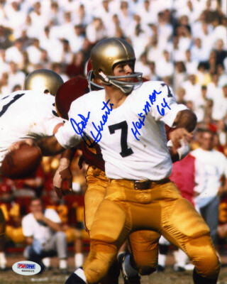 John Huarte SIGNED 8x10 Photo + HT 64 Notre Dame Heisman ITP PSA/DNA ...