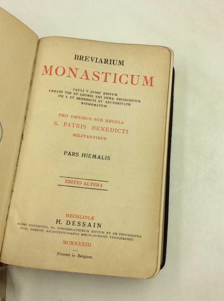 BREVIARIUM MONASTICUM: 4v - 1933 - Catholic Monastic Breviary, Latin ...