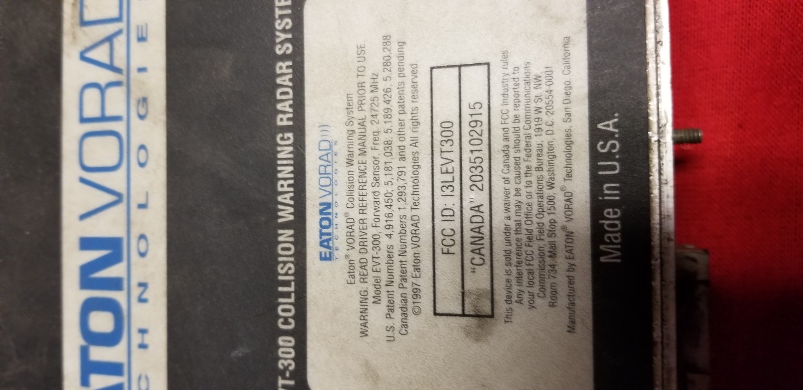 Eaton Vorad Collision Warning Radar System EVT-300 40626-118 | eBay