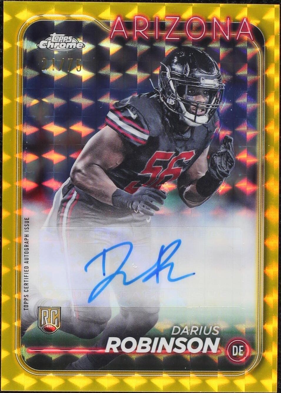 2024 Topps Chrome - Rookie Autographs Darius Robinson #RA-DRO Yellow ...