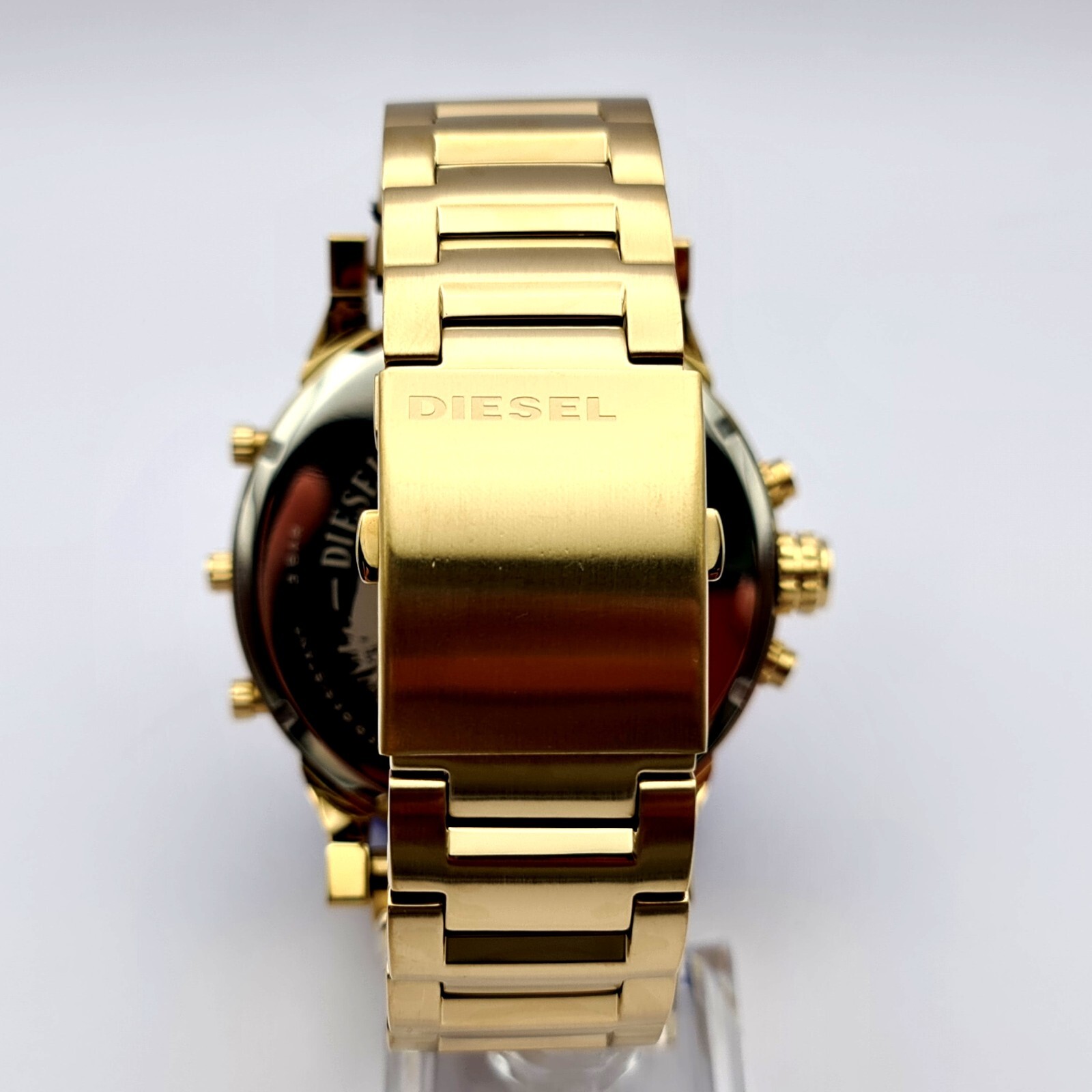 NEW DIESEL MR DADDY 2.0 DZ7399 XL STAINLESS STEEL YELLOW GOLD MENS ...