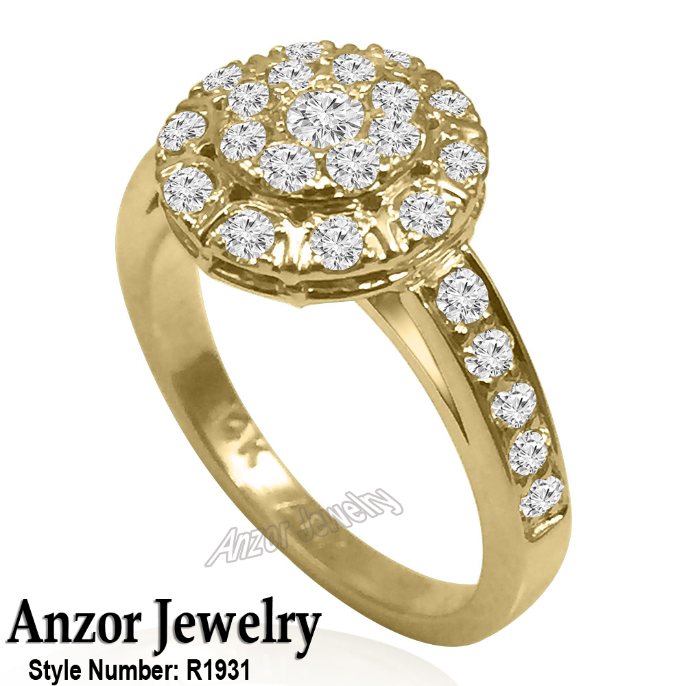 14k Solid Yellow Gold Genuine Diamond European Style Ring #R1931 .. | eBay