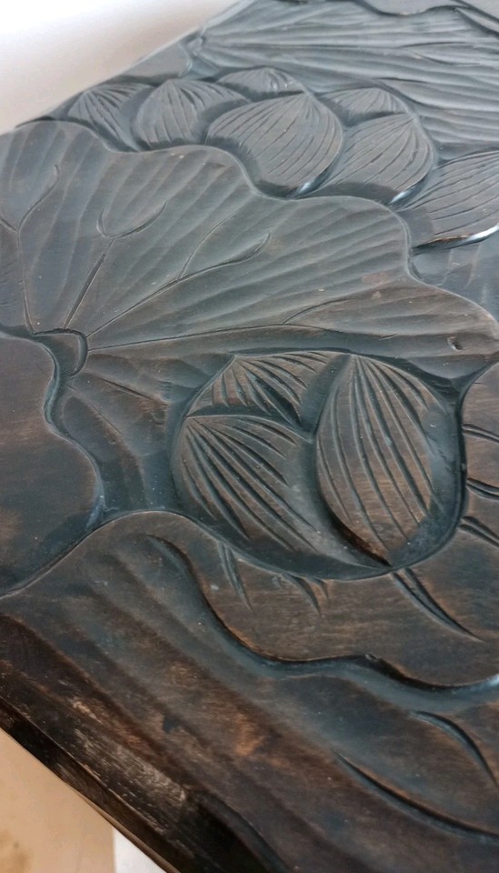 Vtg Liberty Carved Japanese Table Antique Arts & Crafts 70x50cm ...