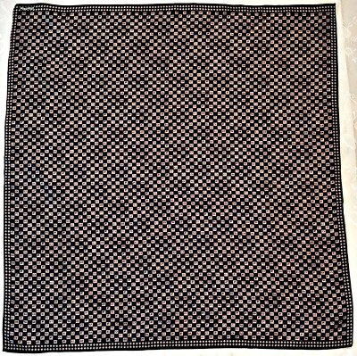 SCARF VINTAGE AUTHENTIC TIPS BINGO ART LOGO PLAID BLUE GRAY SILK 33 ...