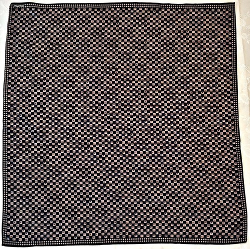 SCARF VINTAGE AUTHENTIC TIPS BINGO ART LOGO PLAID BLUE GRAY SILK 33 ...