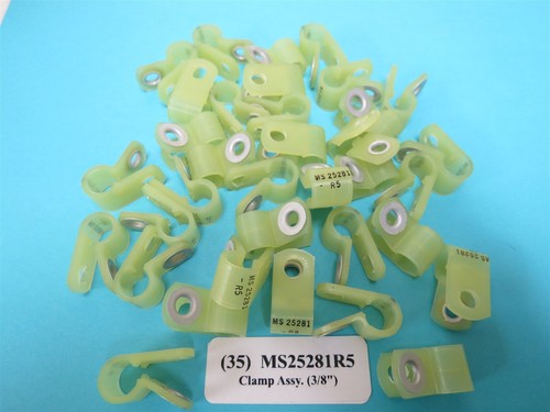 (35) MS25281-R5 Military Standards Nylon 5/16" Wire Cable Loop Clamps ...