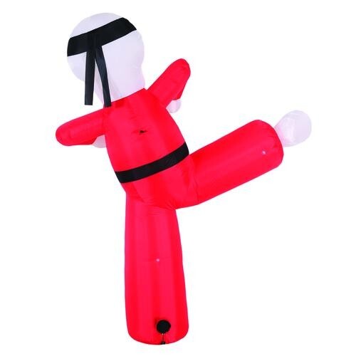 6.5' Tall Lighted Kung Fu Skeleton Inflatable Outdoor Lawn Halloween ...