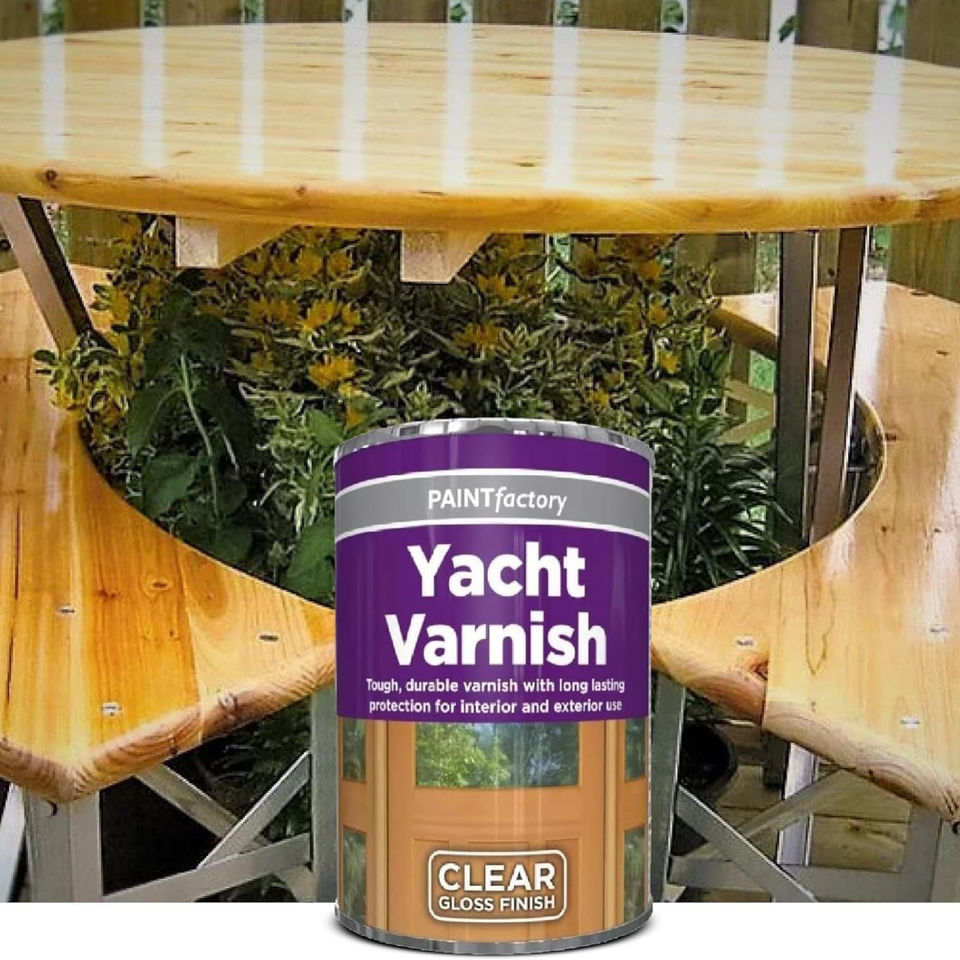 Paint Factory Yacht Varnish Tin Clear Gloss Tough Durable Indoor ...