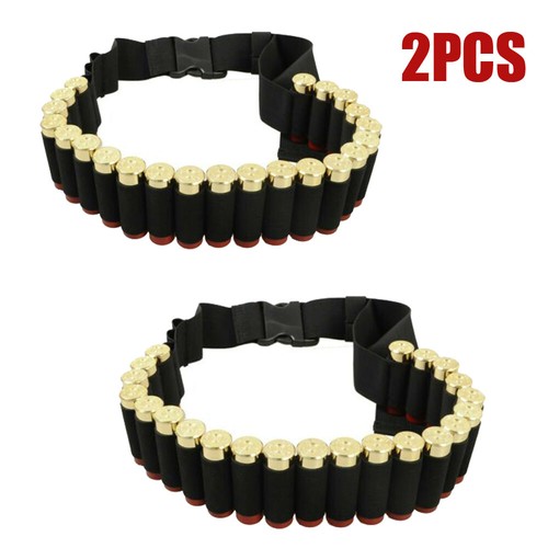 2PCS 12/20GA Gauge Shotgun Shell Holder Belt 25 Shells Cartridge Ammo ...