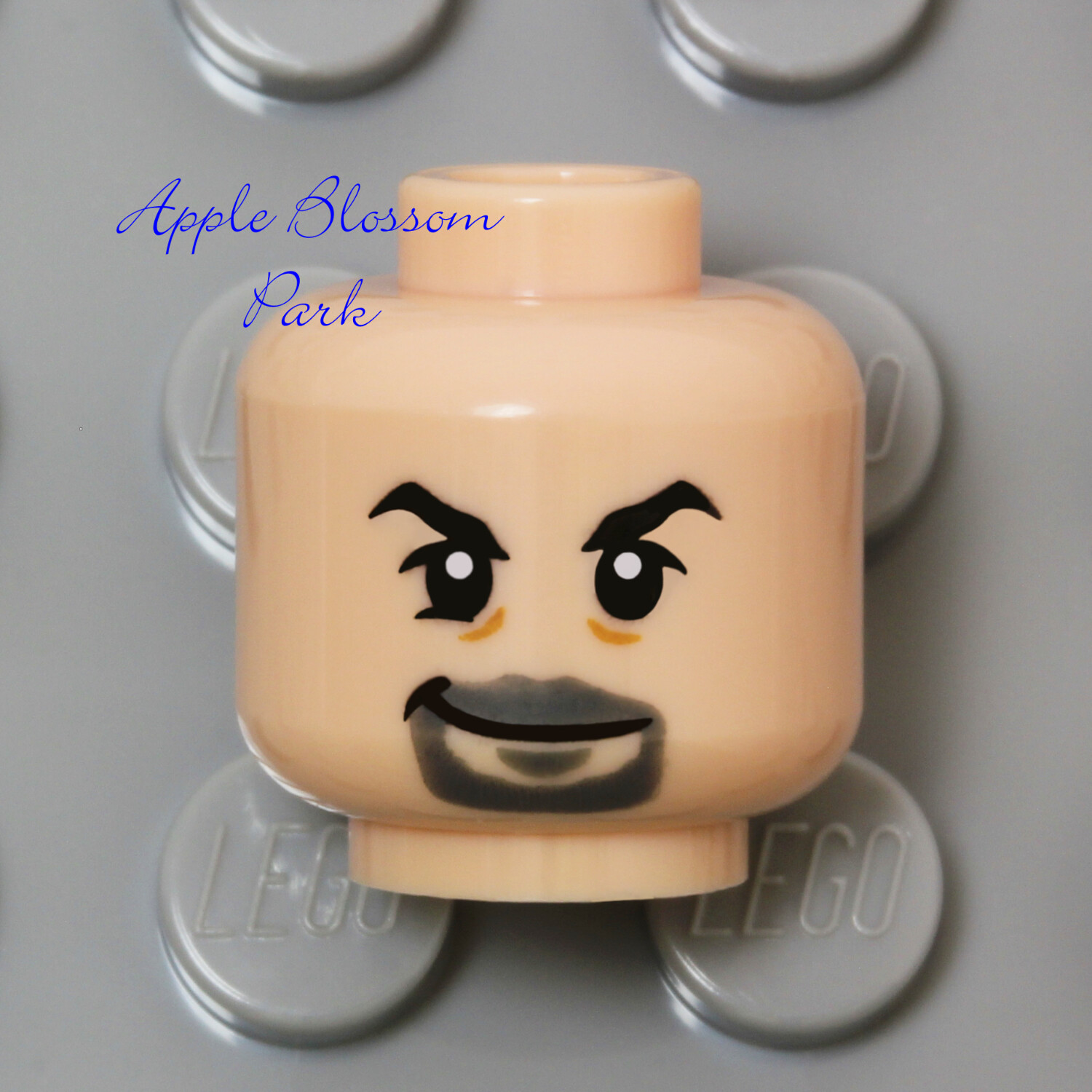 NEW Lego Light Flesh Minifig HEAD - Male w/Gray Goatee Beard Black ...