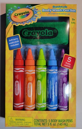 Crayola * Bath Tub Body Wash Pen Set * Doodle on & Lather Up! * 6 piece ...