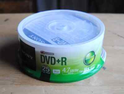 Sony DVD+R 25 Pack Disc 16x 4.7 GB 120 min Recordable DVD Blank Media ...
