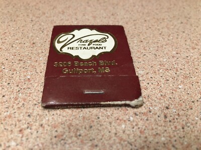 VINTAGE VRAZEL'S RESTAURANT GULFPORT MS OLD MATCHBOOK | eBay